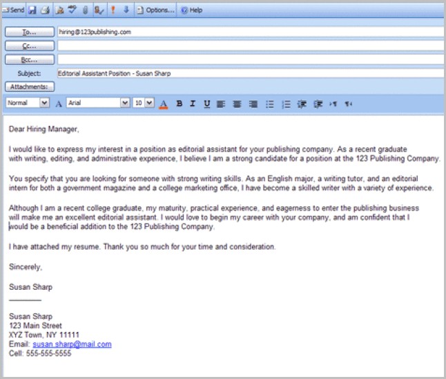 Email With Resume And Cover Letter Photos