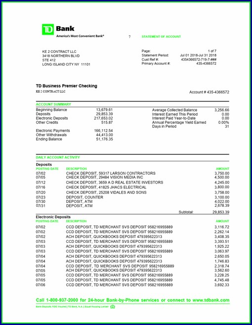 Wells Fargo Bank Statement Template