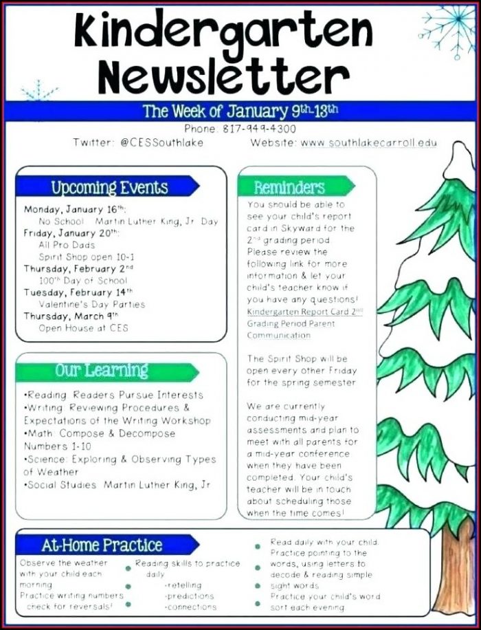 Winter Newsletter Template Free Printable Templates