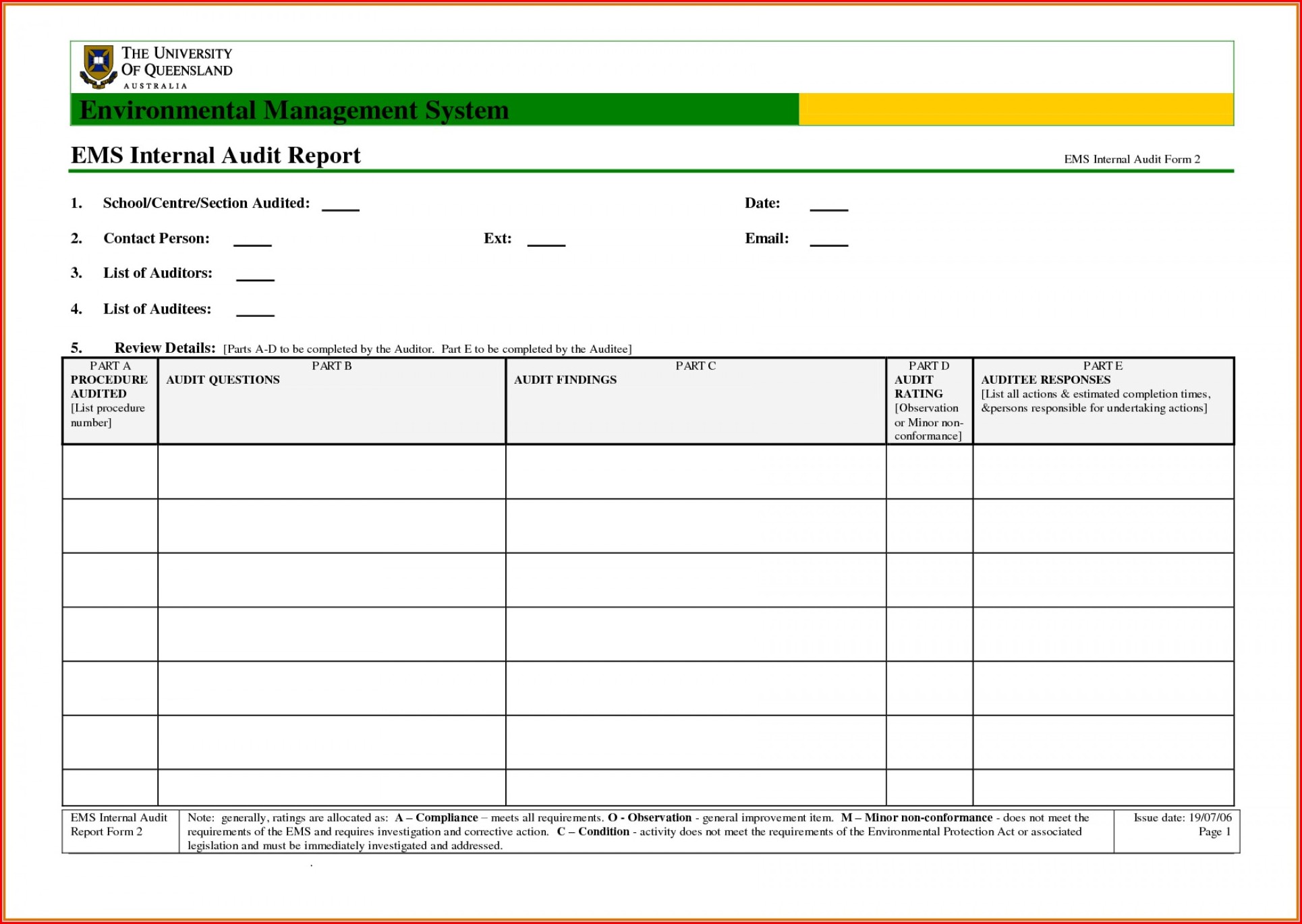 Internal Audit Report Template Iso 9001 Templates 2 Resume Examples